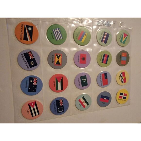 Games | Lot Of 2 Pogs Various Countries Country Flags Earth World ...
